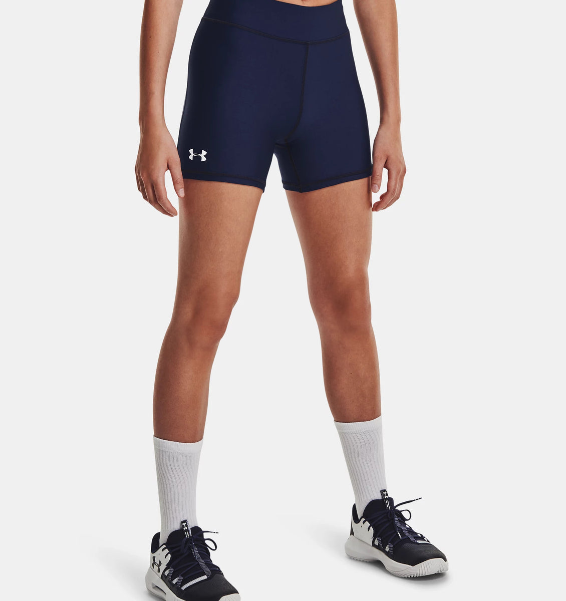 Under Armour Women's UA Team Shorty 4" Shorts-Black / White, Midnight