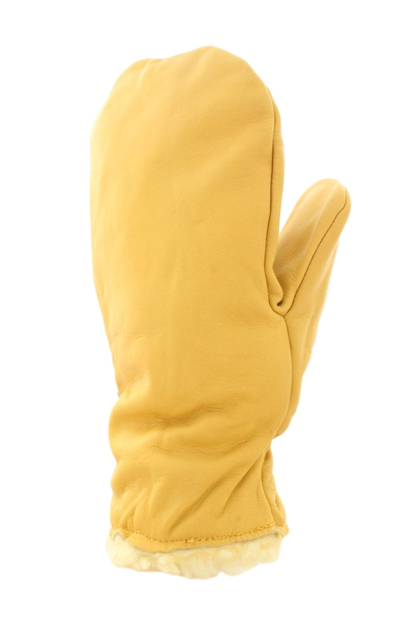 Klondike Sterling Unisex Cowhide Leather Mittens Pile Lined - Wheat