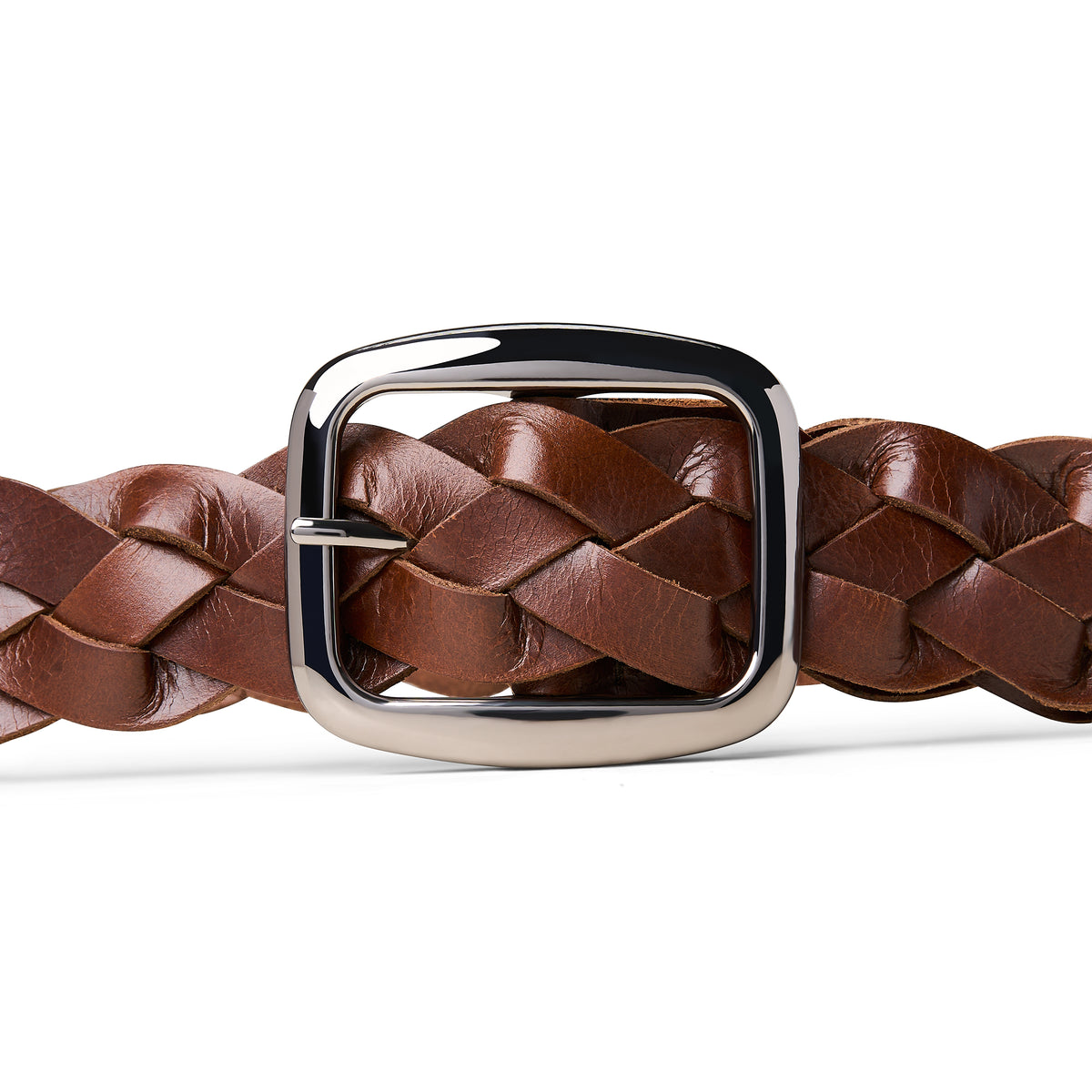 ECO7 WOMEN'S JESSY BRAIDED LEATHER BELT - TAN, BLACK