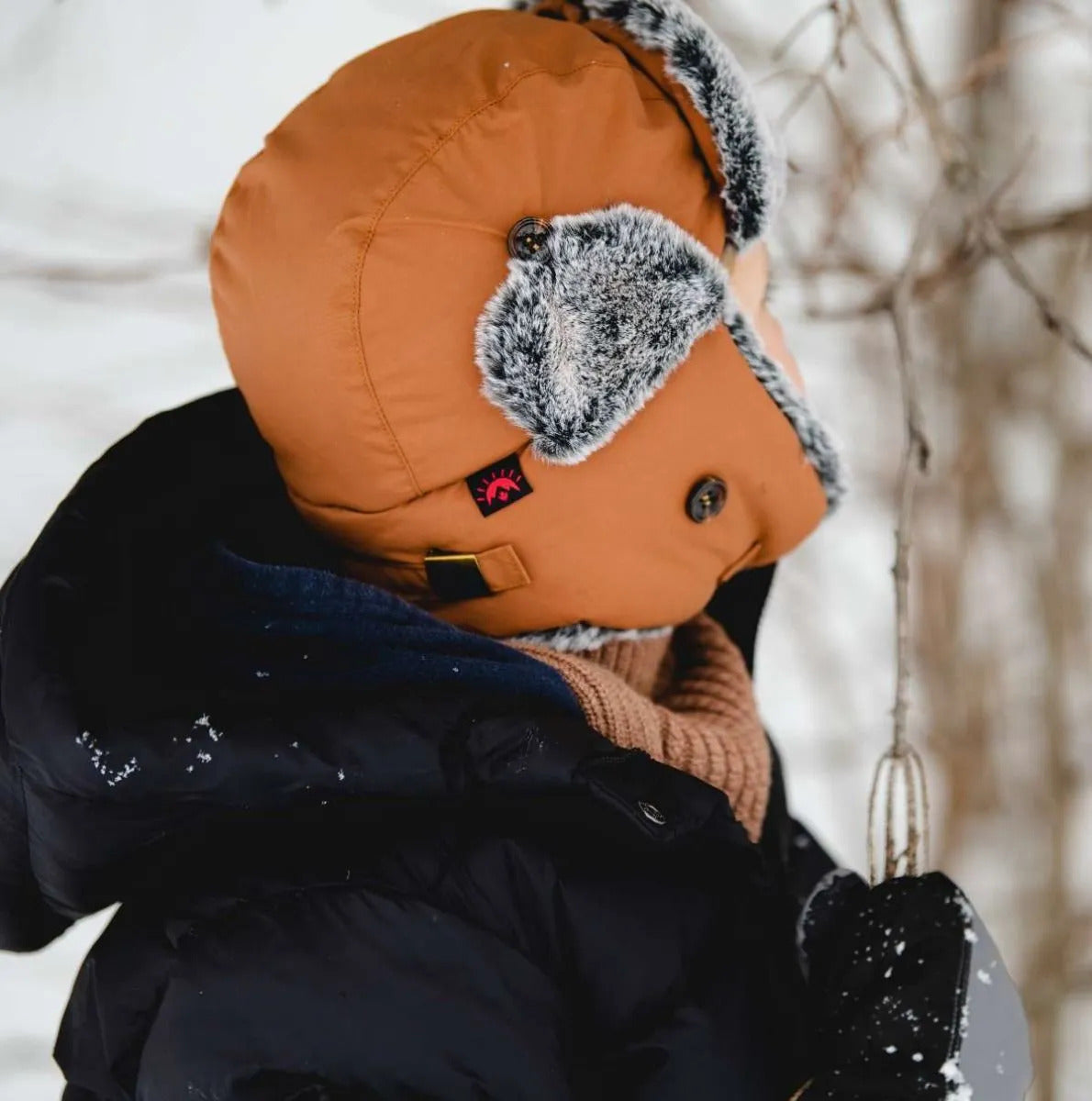 Calikids Waterproof Trapper Hat-Ginger, Black, Rose, Cabaret