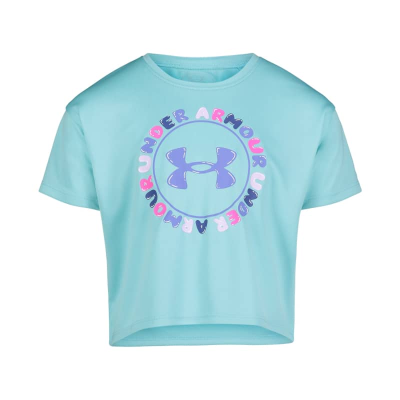 Under Armour Pre-School Girls' Bubble Wordmark Cropped Short Sleeve